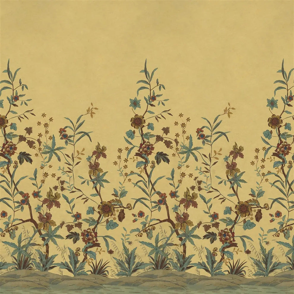 Peacock Toile Scene 2 Wallpaper | Shipping USA – Gustavian