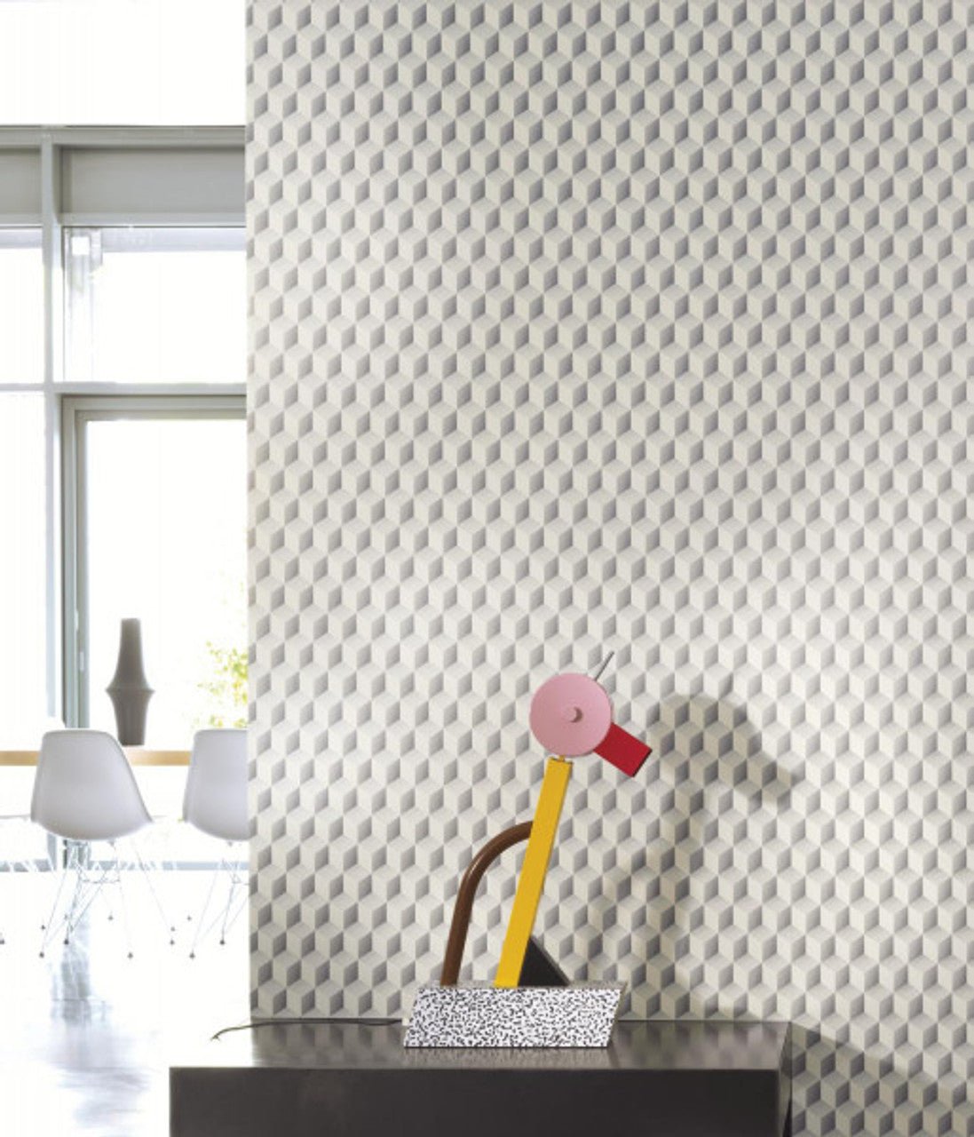 Chrome Cube 3D Perception Wallpaper | Shipping US – Gustavian